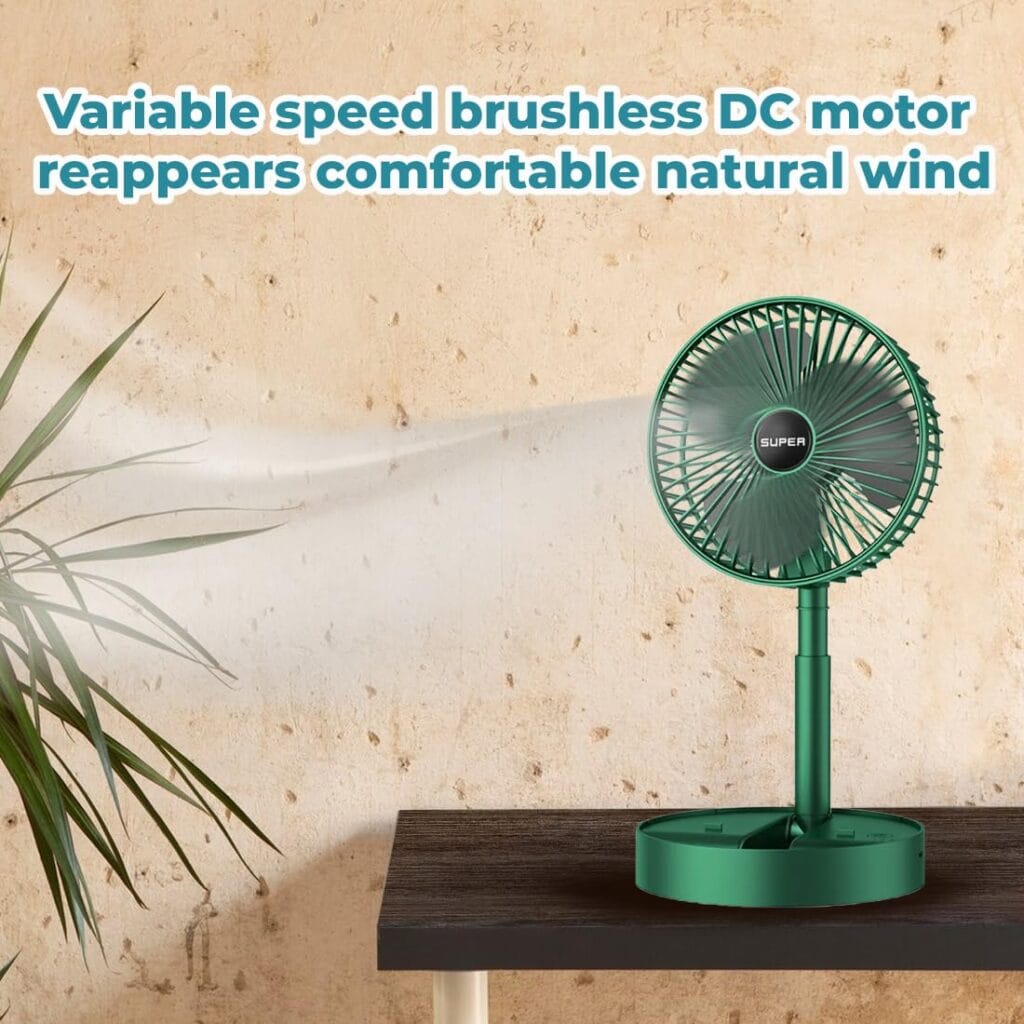 Portable Table Fan Mini USB Charging Rechargeable Green Super Fan ...